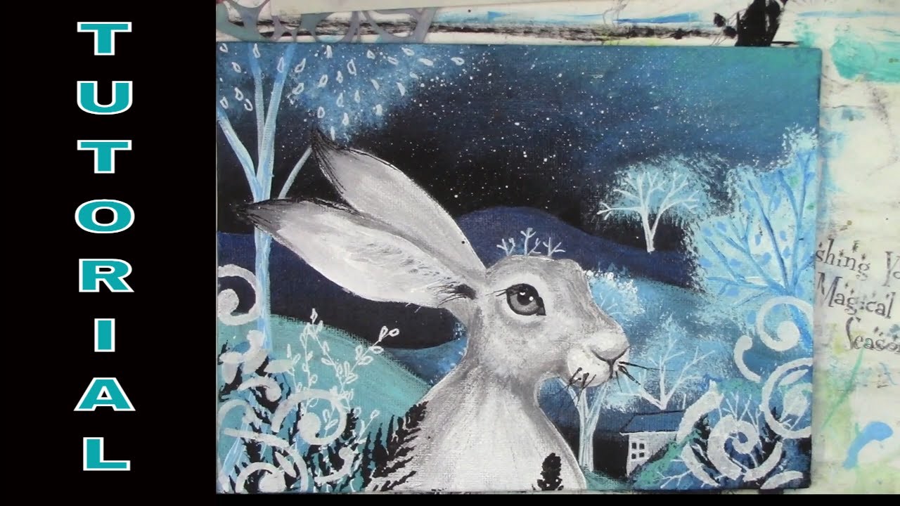 How to paint a whimsical Rabbit in Acrylics - YouTube