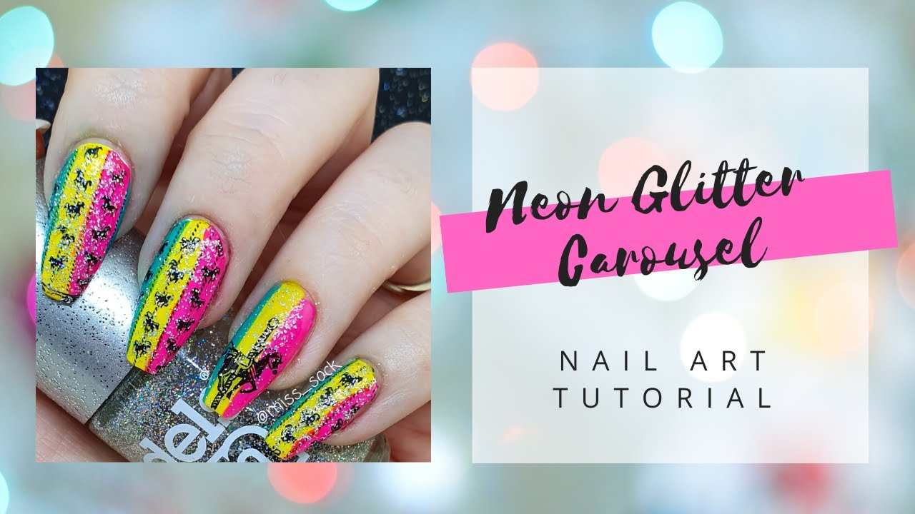 Glitter Carousel | Nail Art Tutorial | Nail Stamping | Reverse Stamping ...