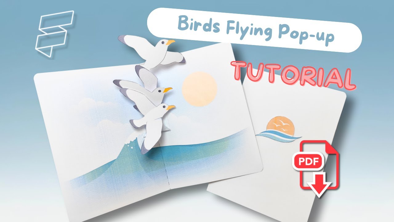 Birds Flying | Pop up Card Tutorial | Paper craft | Free template ...