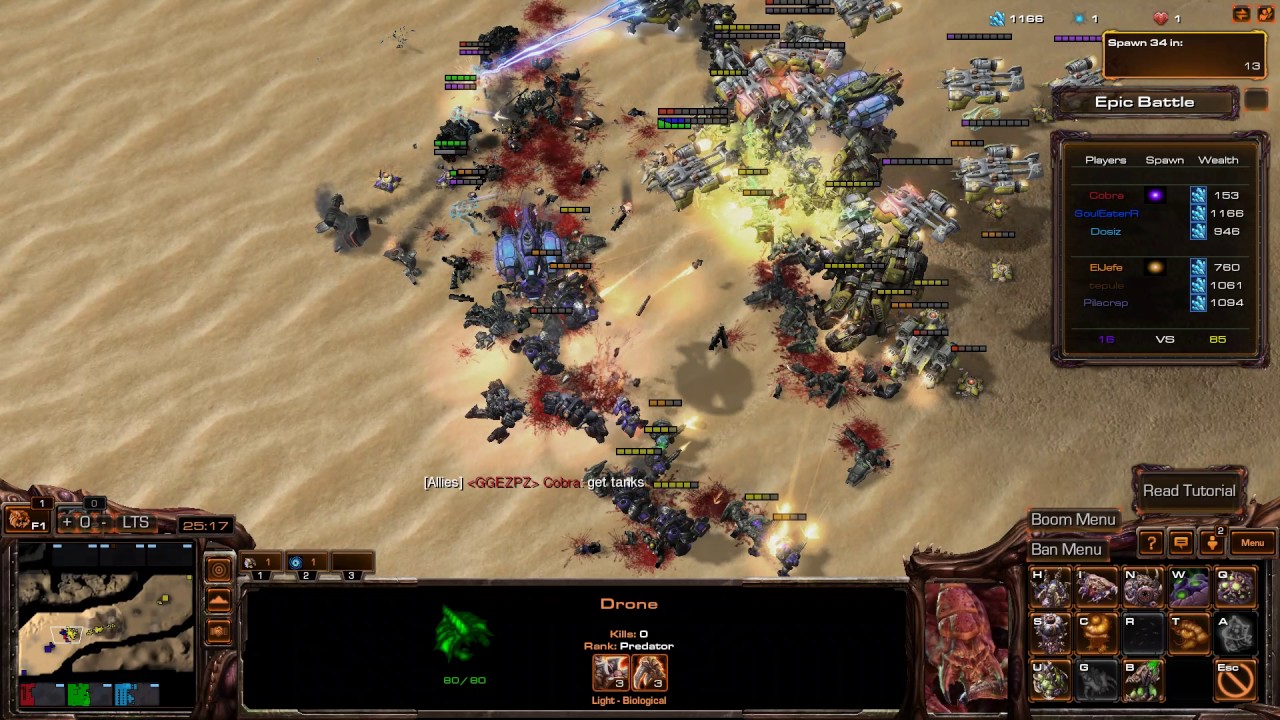 Sc2 Desert strike Legacy - 3v3 - Zerg - Ravagers - Sudden death - YouTube