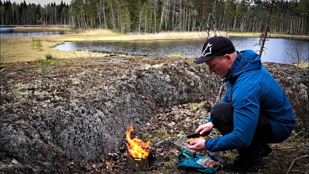 Spring in The Wild Forest | Lake, Birds and Grilled Sausage - YouTube