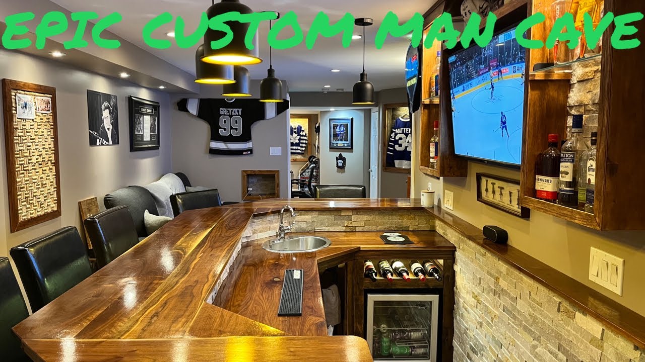 EPIC MAN CAVE CUSTOM BASEMENT - YouTube