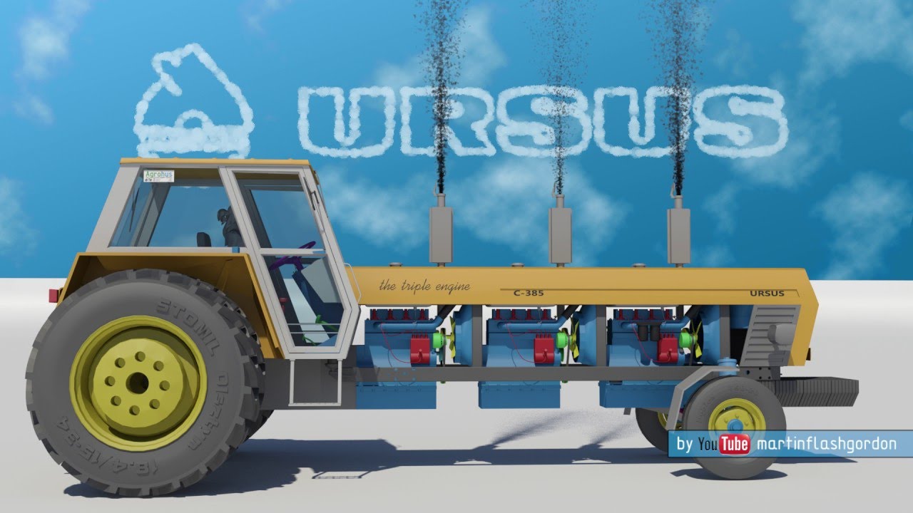 Ursus C-385T - the triple engine. Tractor pulling prototype. - YouTube