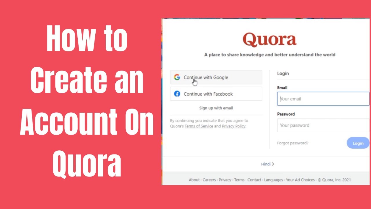 How to Create an Quora Account | Make Quora Account in Hindi - YouTube