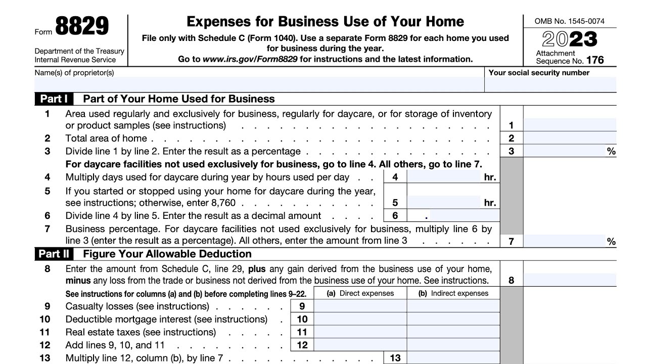 IRS Form 8829, Line 11 worksheet walkthrough (Real Estate Taxes) - YouTube