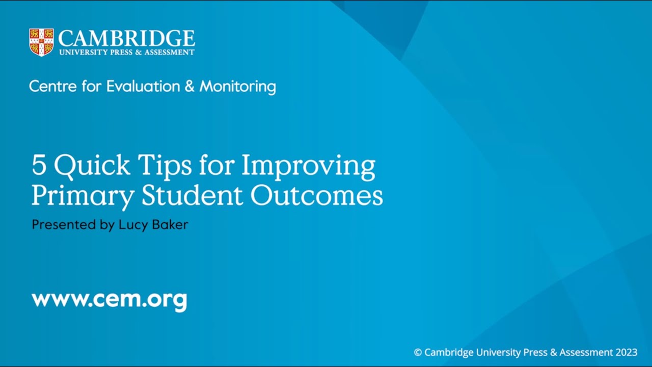 5 quick tips for improving primary student outcomes - YouTube