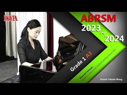 【HKYPA】ABRSM Piano2023 - 2024｜Grade 1 A3｜Minuet in C by Alexander Reinagle｜Fabiola Wong - YouTube