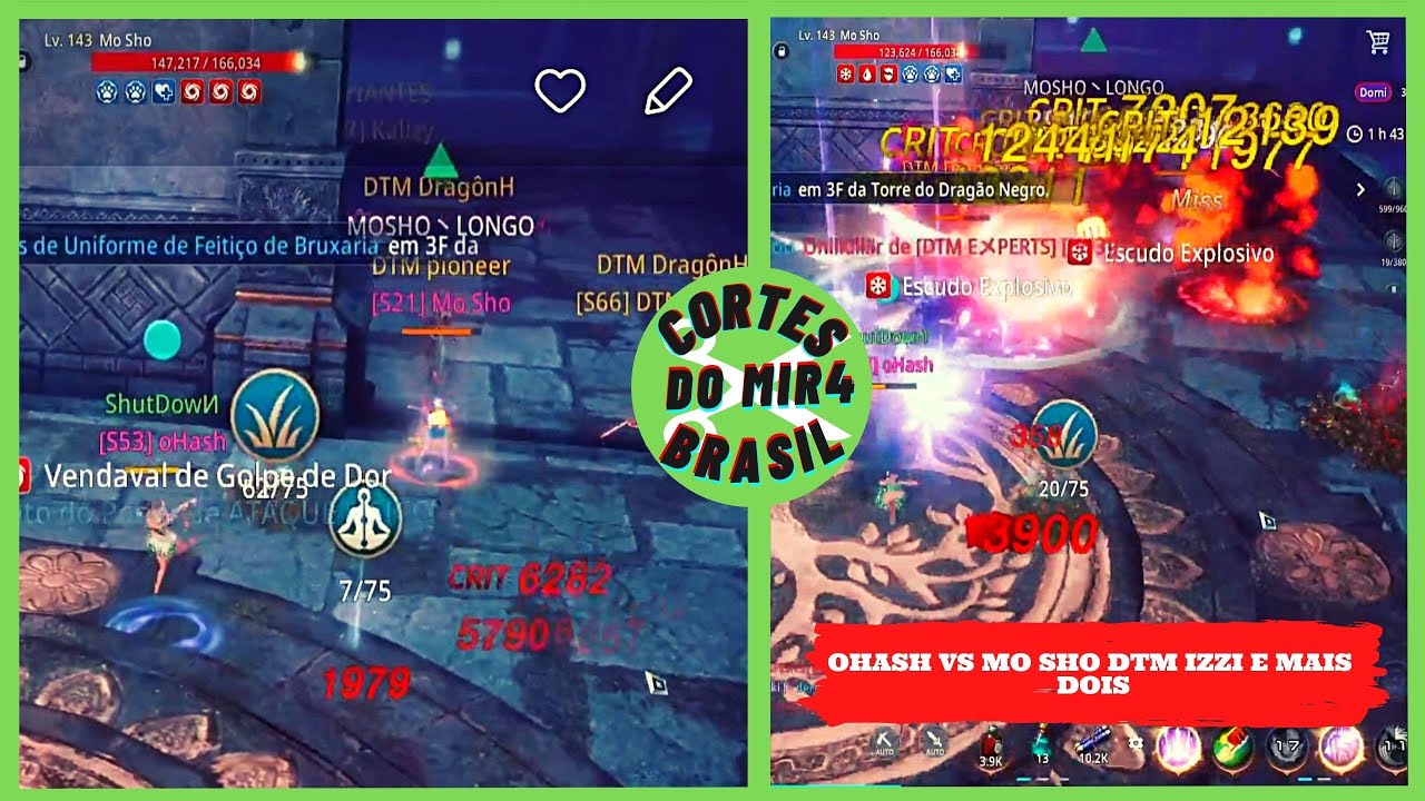 OHASH VS MO SHO DTM IZZI E MAIS DOIS TUDO AMASSADOS | CORTES DO MIR4 ...