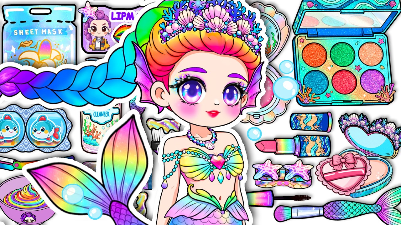 Paper DIY💖 KPOP DEMON HUNTERS Rumi Skincare + Rescuing Rumi the Mermaid ...