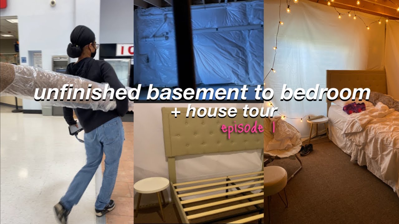 UNFINISHED BASEMENT TO BEDROOM // EMPTY HOUSE TOUR // episode 1 - YouTube