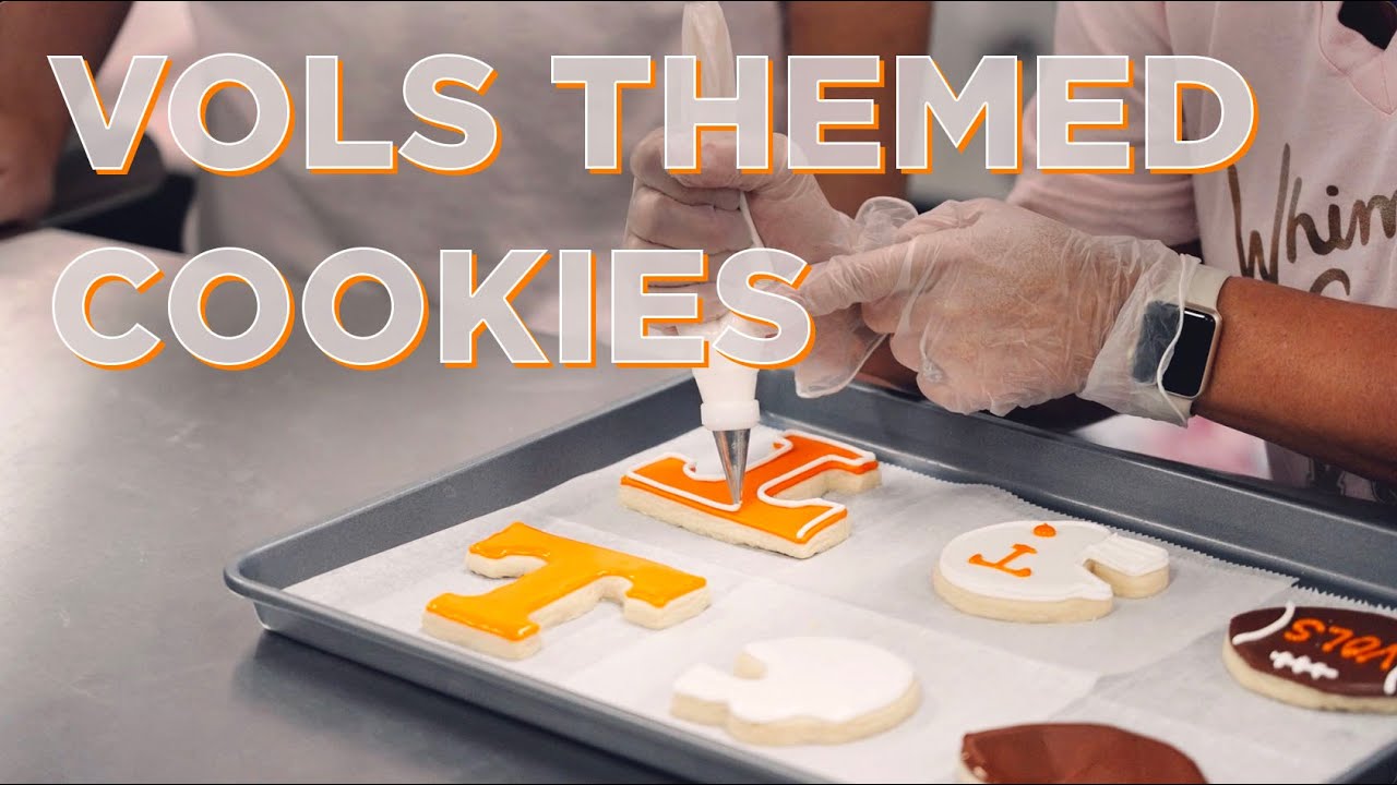 Game Day Recipes - Frosting Tennessee Vols Cookies - YouTube