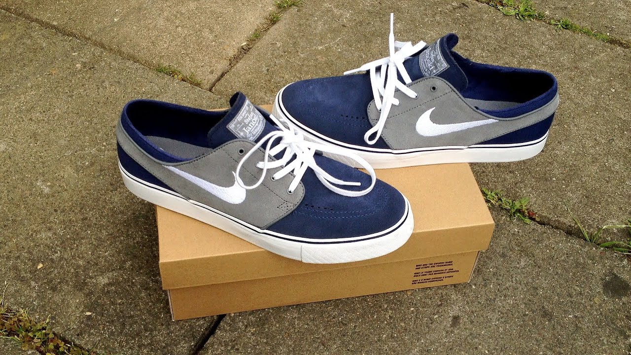 Nike SB Janoski Low Midnight-Navy/White-Cool/Grey-Navy - YouTube
