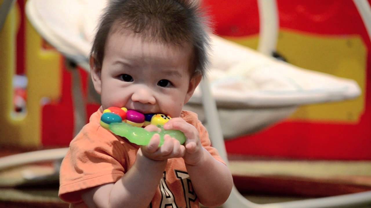 baby aaron showing signs of teething - YouTube