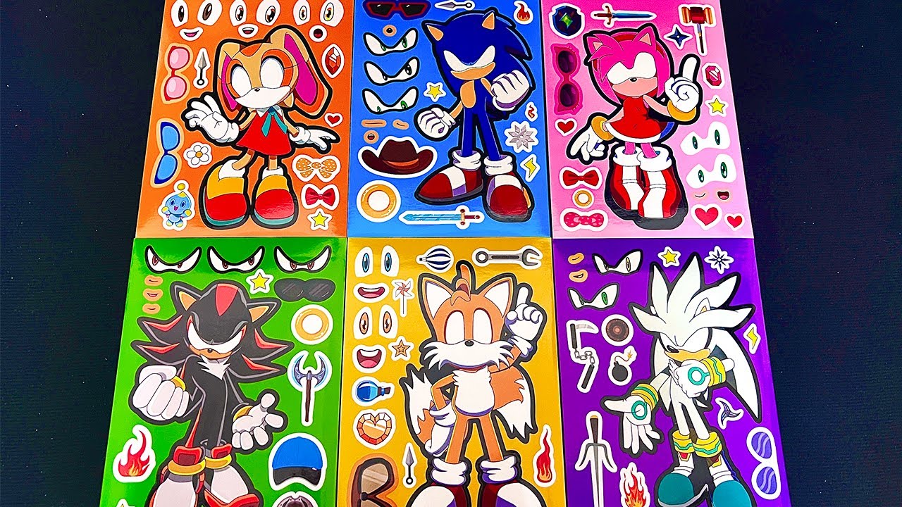 🎀Paper DIY🎀 Decorate with Sticker Book sonic the Hedgehog with Amy Rose ...