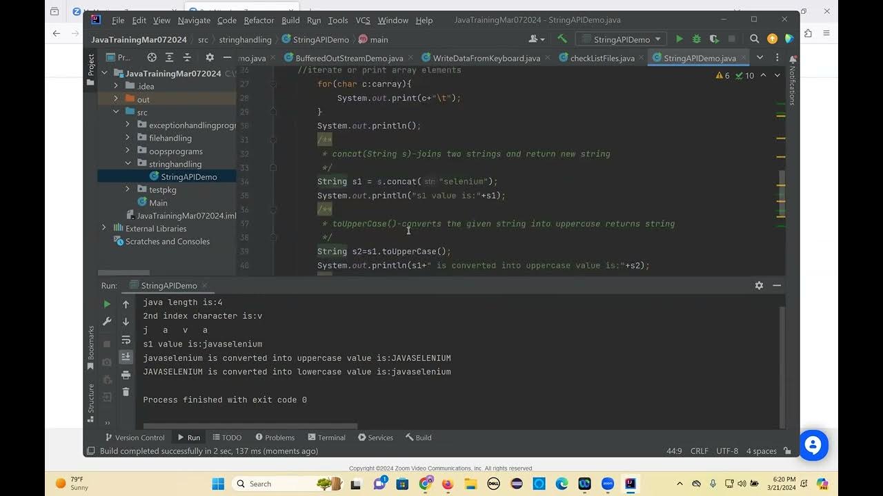 CoreJava String Handling StringMethods Demo Part2 March 21 2024 - YouTube