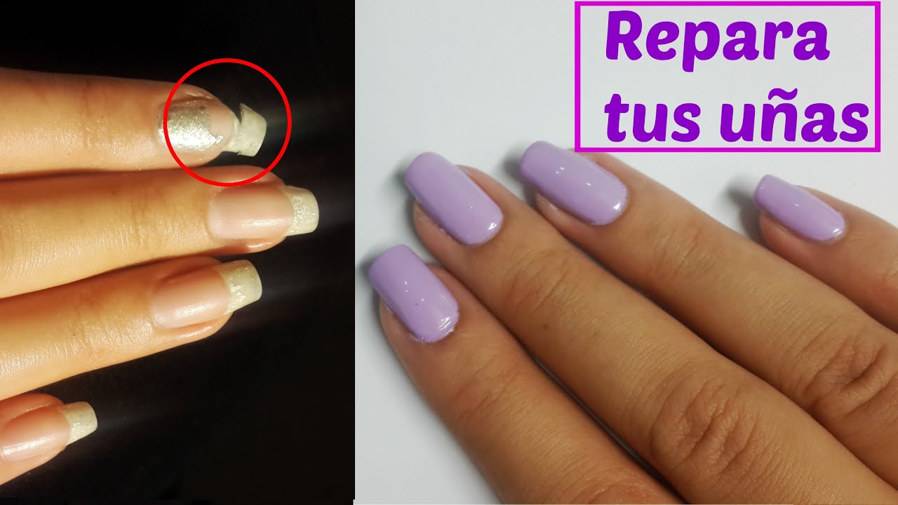 Repara tus uñas rotas - YouTube