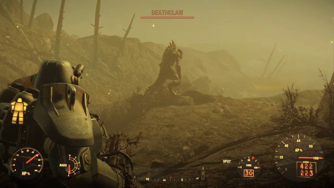 Power Armor/Ashmaker Minigun VS Deathclaw - YouTube