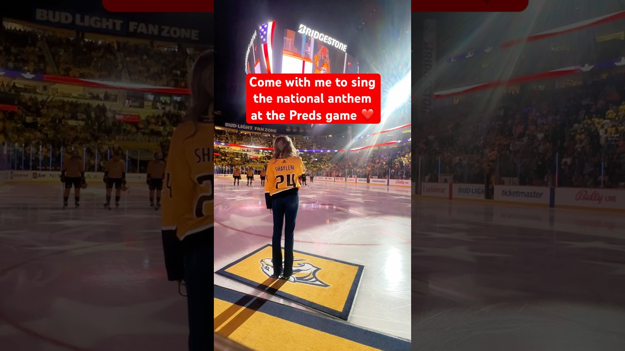 Come with me to sing the national anthem at the Preds game ️ #fannation ...