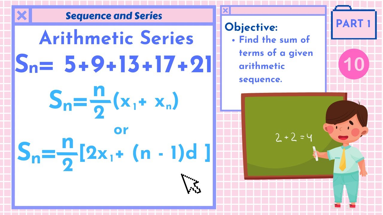 Arithmetic Series Sum Of The First N Terms Of An Arithmetic Sequence Part 1 Youtube