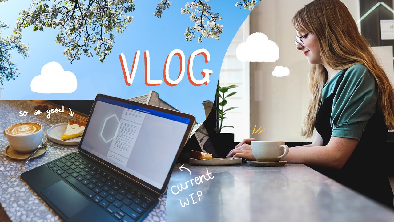 Writing vlog 🌸 cafe trip, illustration project & snippets of spring ...
