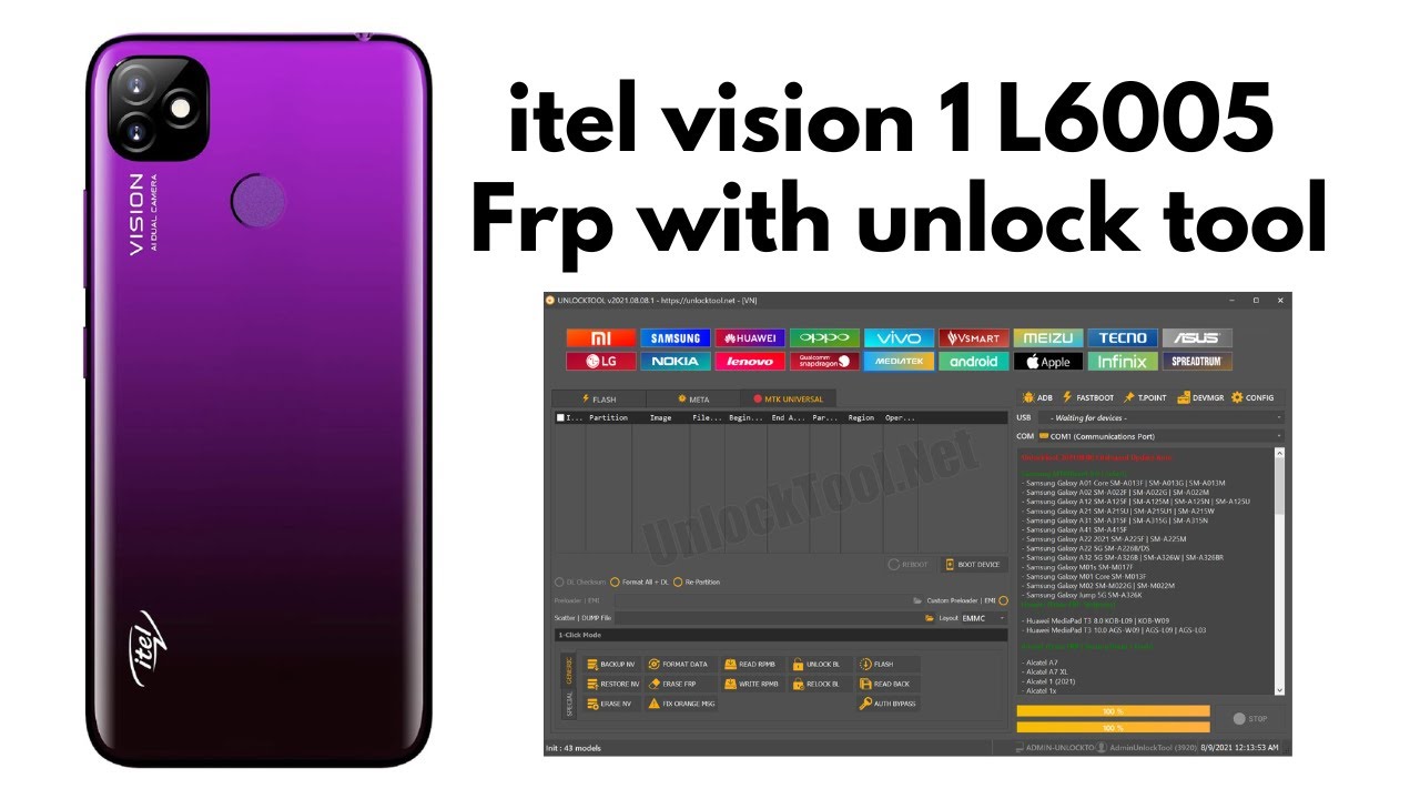 itel vision 1 L6005 frp reset done by unlock tool all error fixed ...