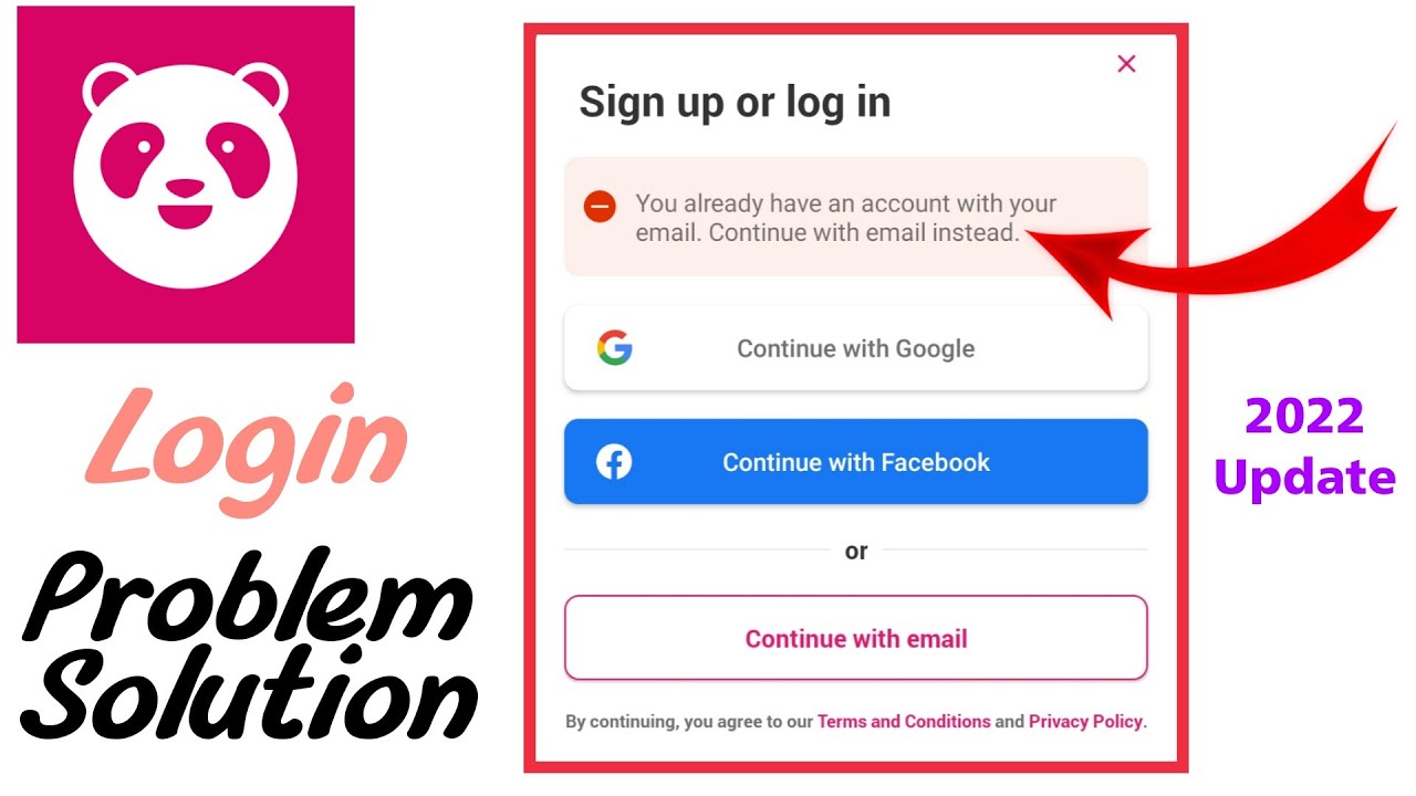 Foodpanda Login Problem | You Already Have An Account With Your Email ...