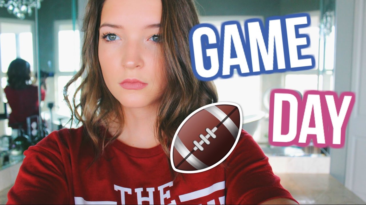 GAME DAY READY // HAIR, MAKEUP, OUTFIT, AND FOOD!! - YouTube