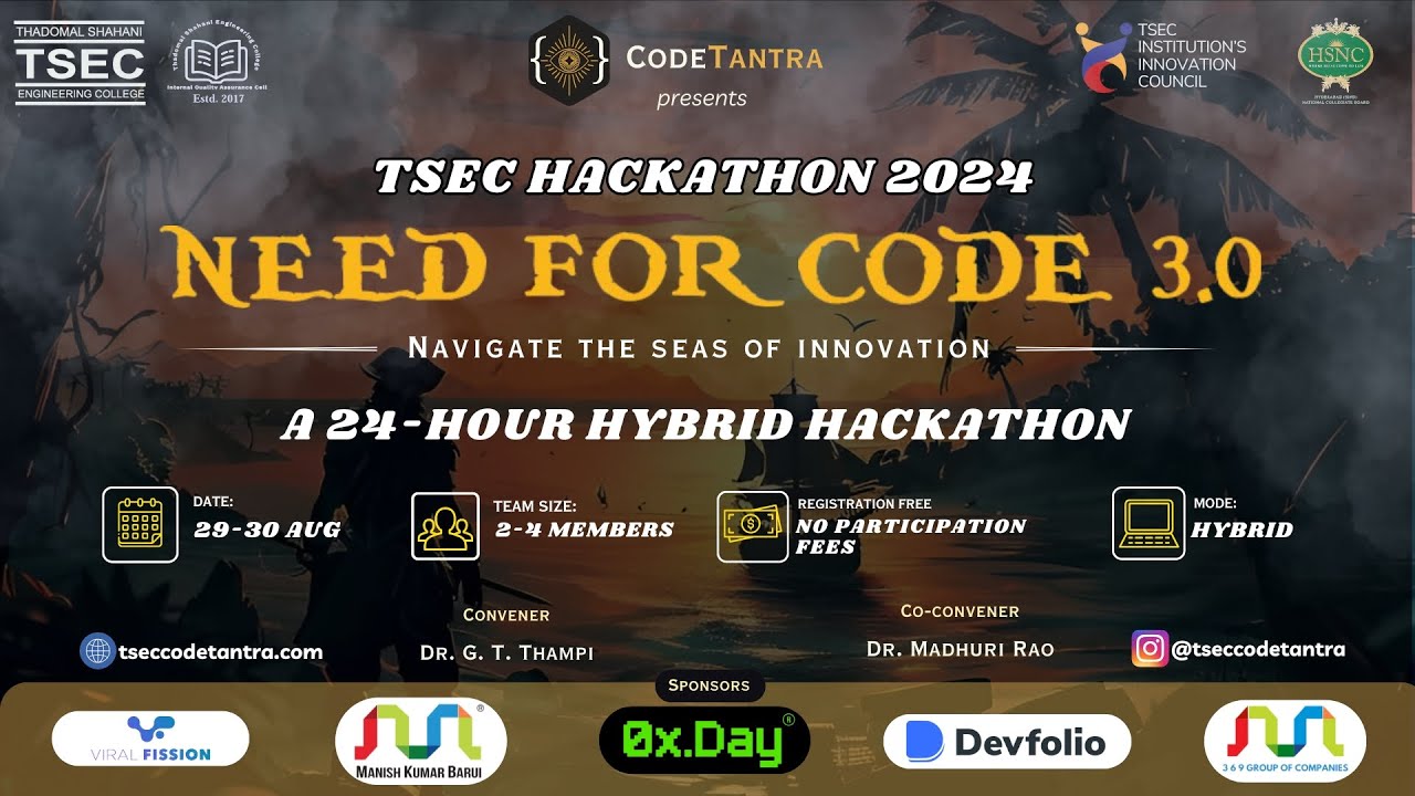 TSEC Hackathon 2024 Inauguration - YouTube