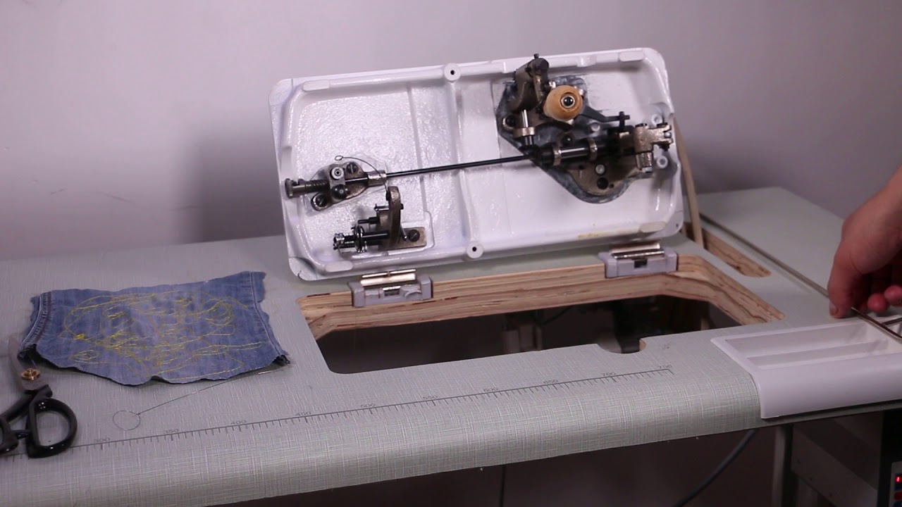 how to setup single needle chainstitch embroidery machine - YouTube