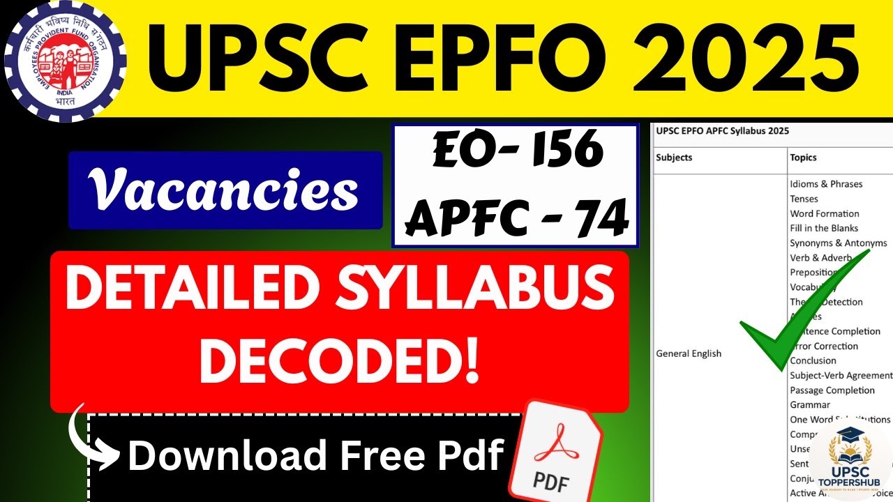 EPFO EO/AO APFC 2025 Notification | Detailed Syllabus Analysis | How to ...