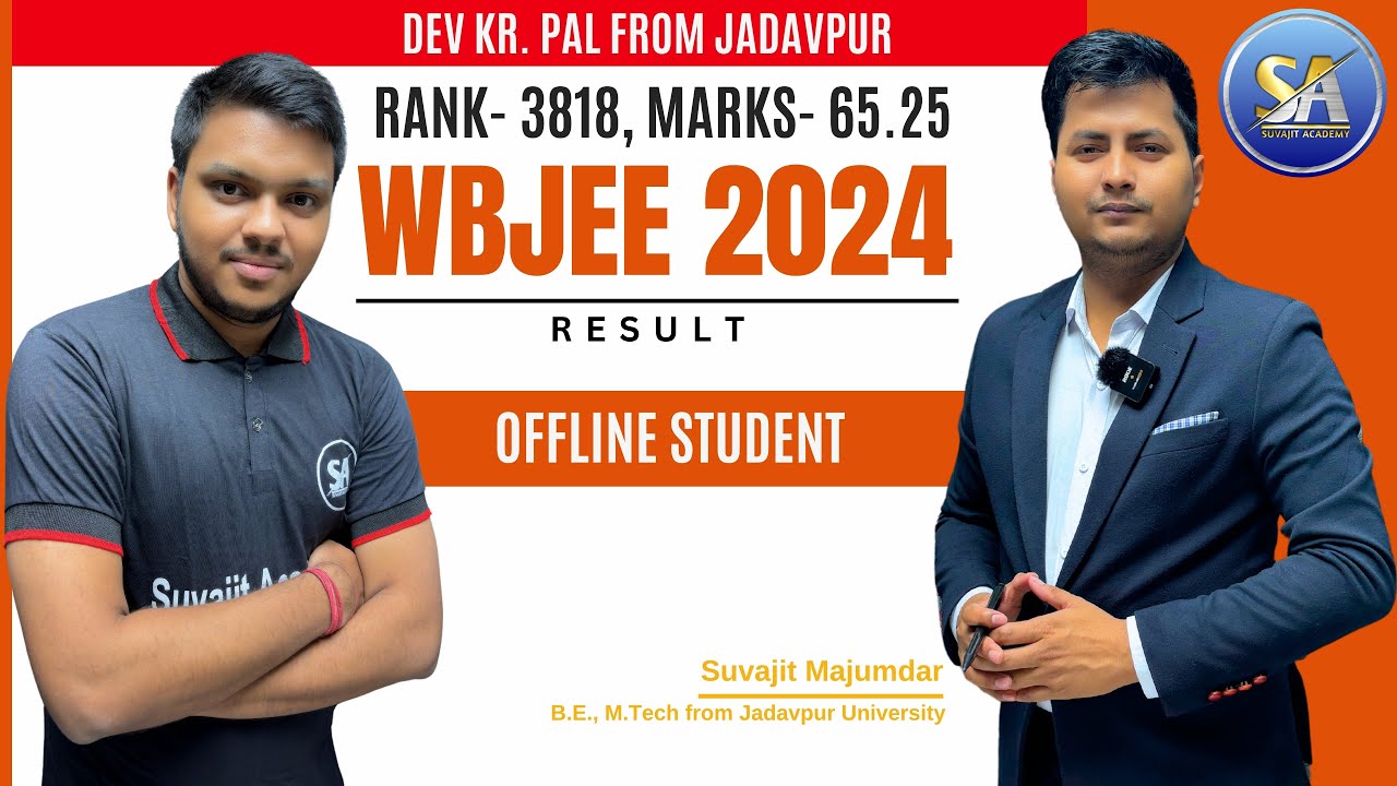 WBJEE Rank 3818 | Marks 65.25 | Offline Batch Student | Wbjee 2024 Exam ...
