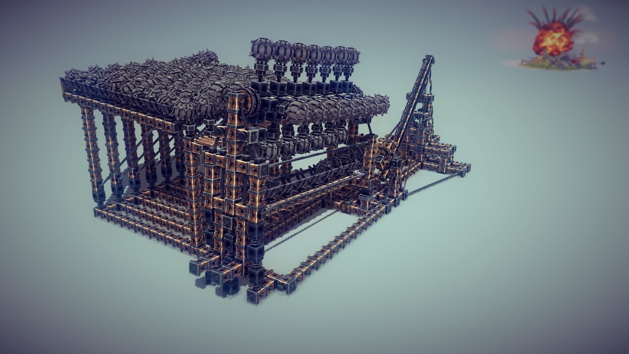 Besiege - 105 Bomb Reloading Catapult - YouTube