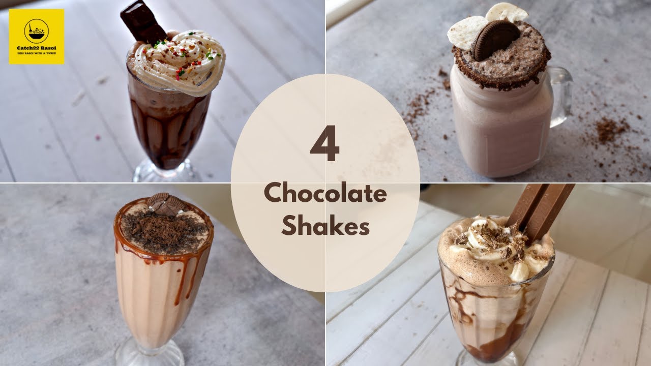 4 milkshake recipe | Oreo cold coffee | Oreo milk shake | chocolate ...