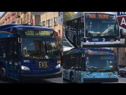 MTA NYC Bus NovaBus LFSA #5285/5446/New Flyer XD60 #6073 M100/M60-SBS ...