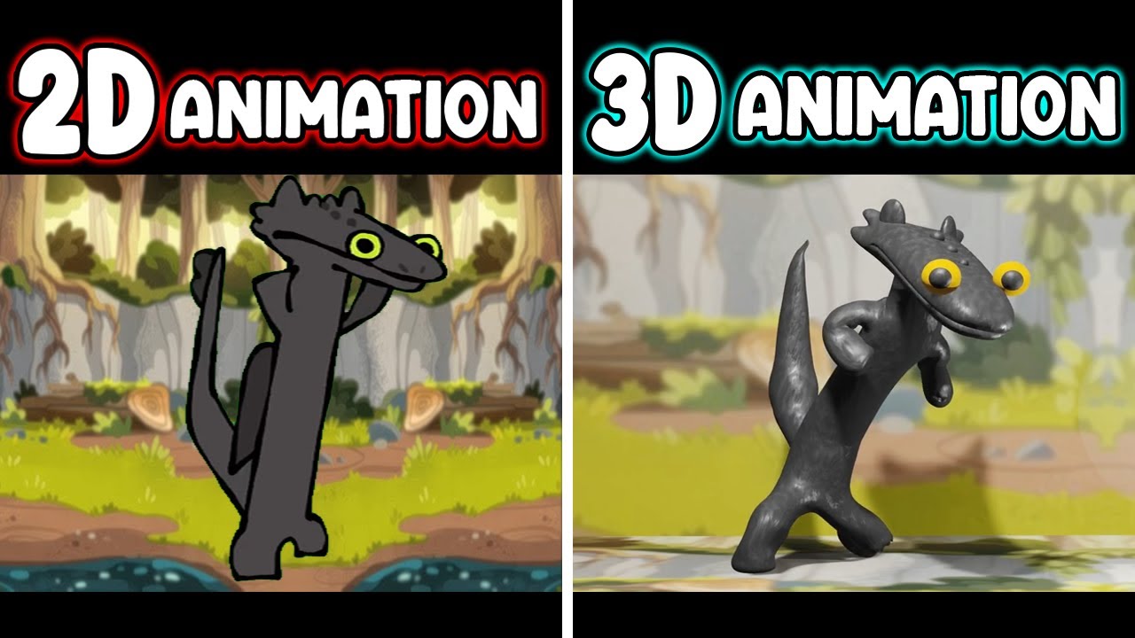 Toothless Dancing Meme 3D Animation VS 2D Animation - YouTube