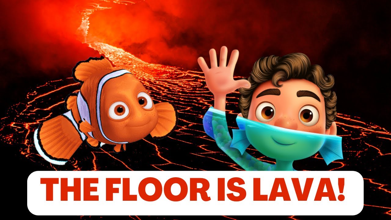 Luca vs. Finding Nemo Brain Break! Floor is Lava Exercise for Kids ...