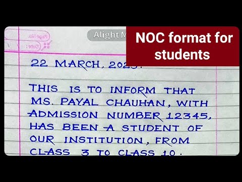 NOC Letter For School/college Students | No Objection Certificate ...