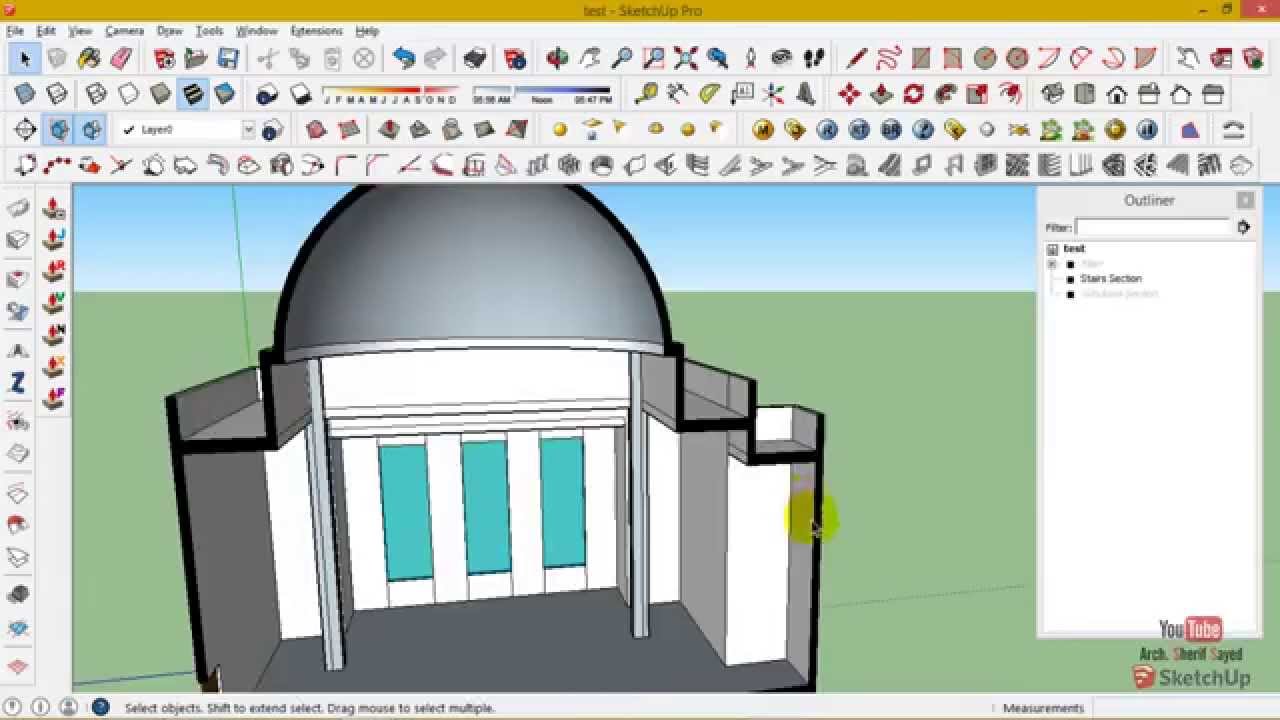 How to draw a Masjid (Example) - YouTube