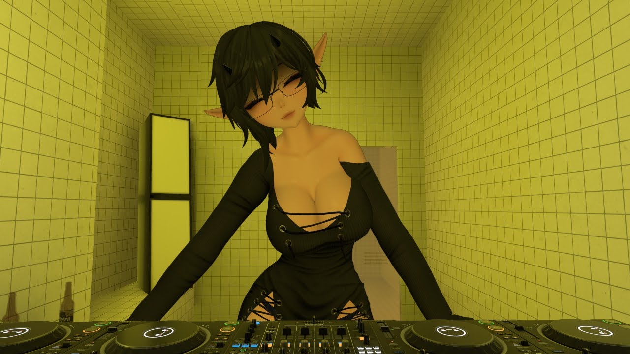Techno set deep in the virtual world in an oddly familiar room. VRChat DJ mix in VR. - YouTube