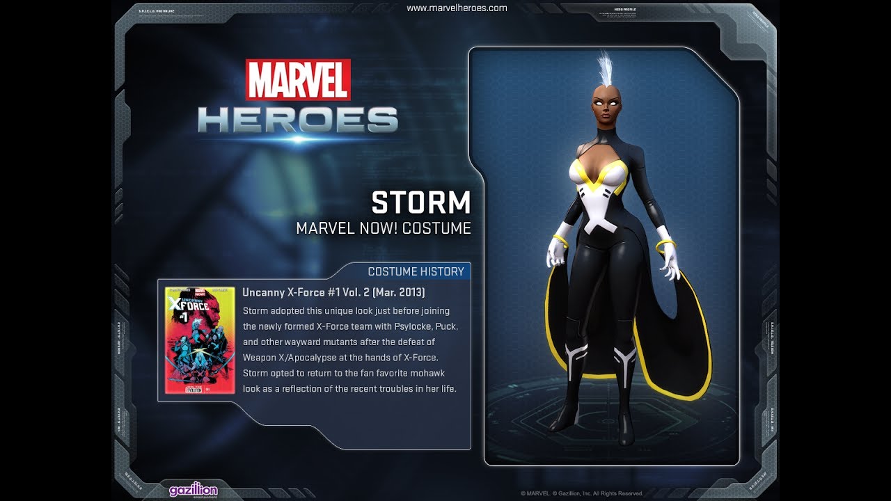 Marvel Heroes Storm Marvel Now! Costume - YouTube