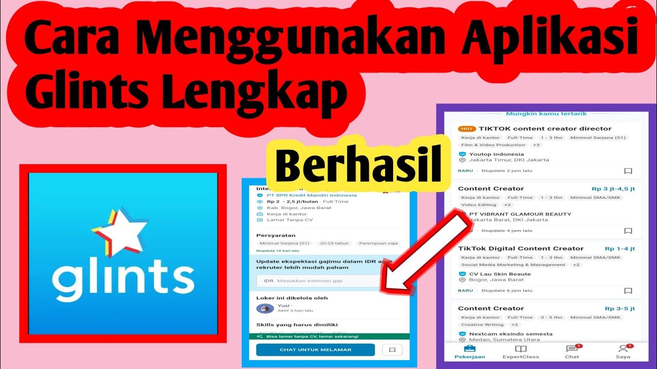 Cara Menggunakan Aplikasi Glints | Cara Pakai Aplikasi Glints - YouTube