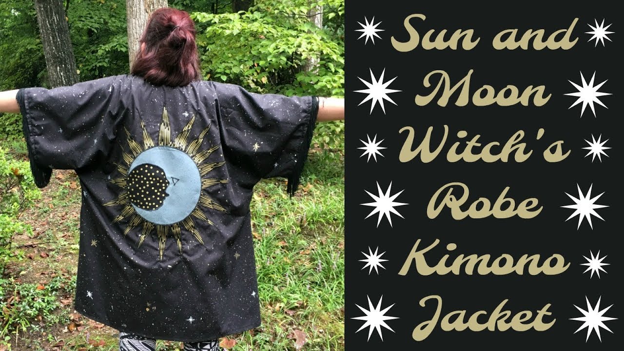 DIY GOTH FASHION - Sun and Moon Witch's Robe Kimono Jacket - YouTube