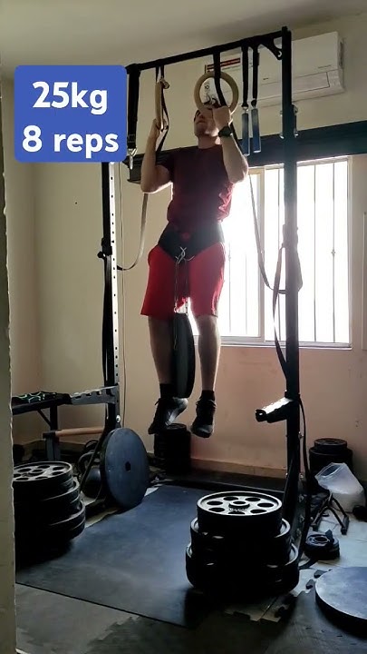 25kg en dominadas para 8 repeticiones con 70kg de peso corporal - YouTube