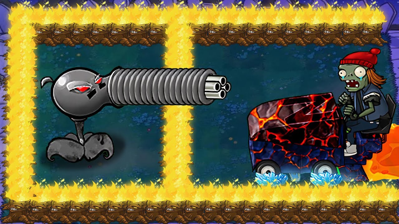 01 Doom Peashooter vs New Lava Zomboni in Fire Ice World - Plants vs ...