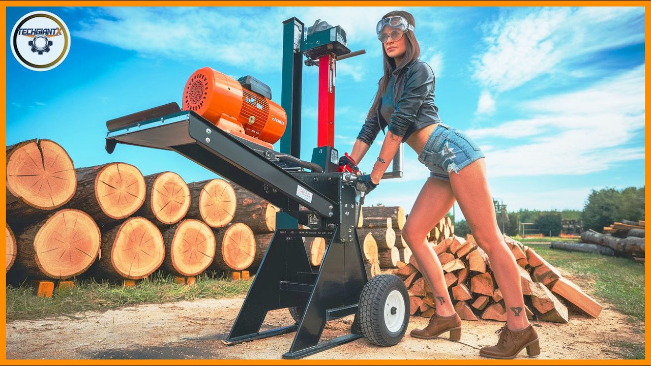 Fastest Automatic Firewood Processing Machine | Modern Wood Cutter and ...