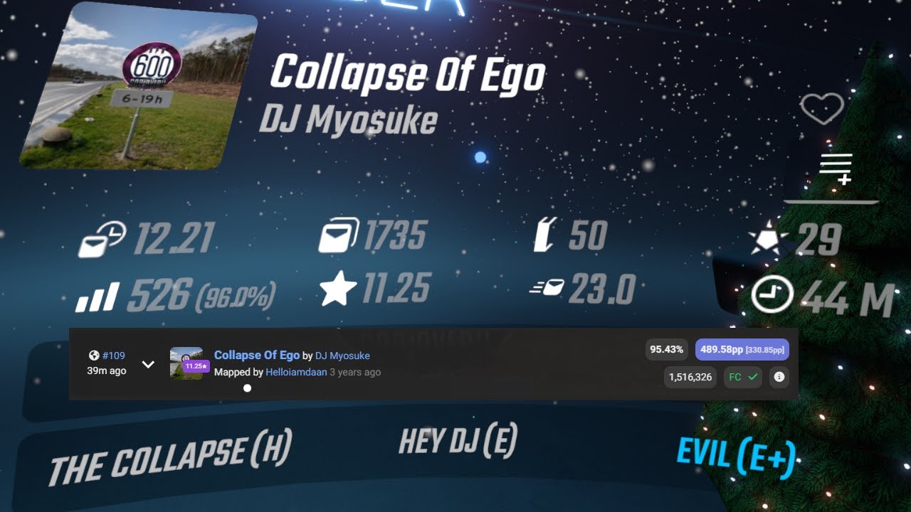 Impossible To Acc Map | Collapse Of Ego [ex+] | 95.43% FC | 489pp ...