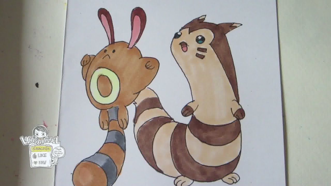How to draw Pokemon: No.161 Sentret, No.162 Furret - YouTube
