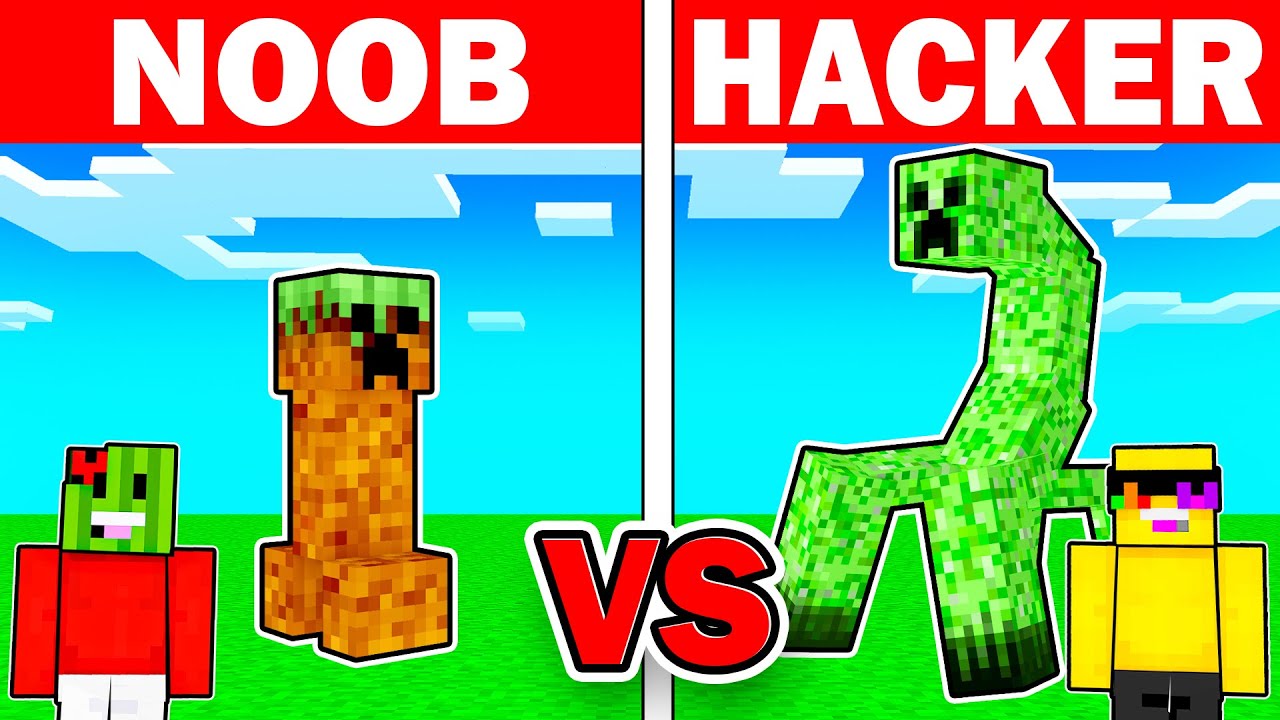 NOOB vs HACKER: I Cheated in Hide and Seek Challenge MUTANT CREEPER ...