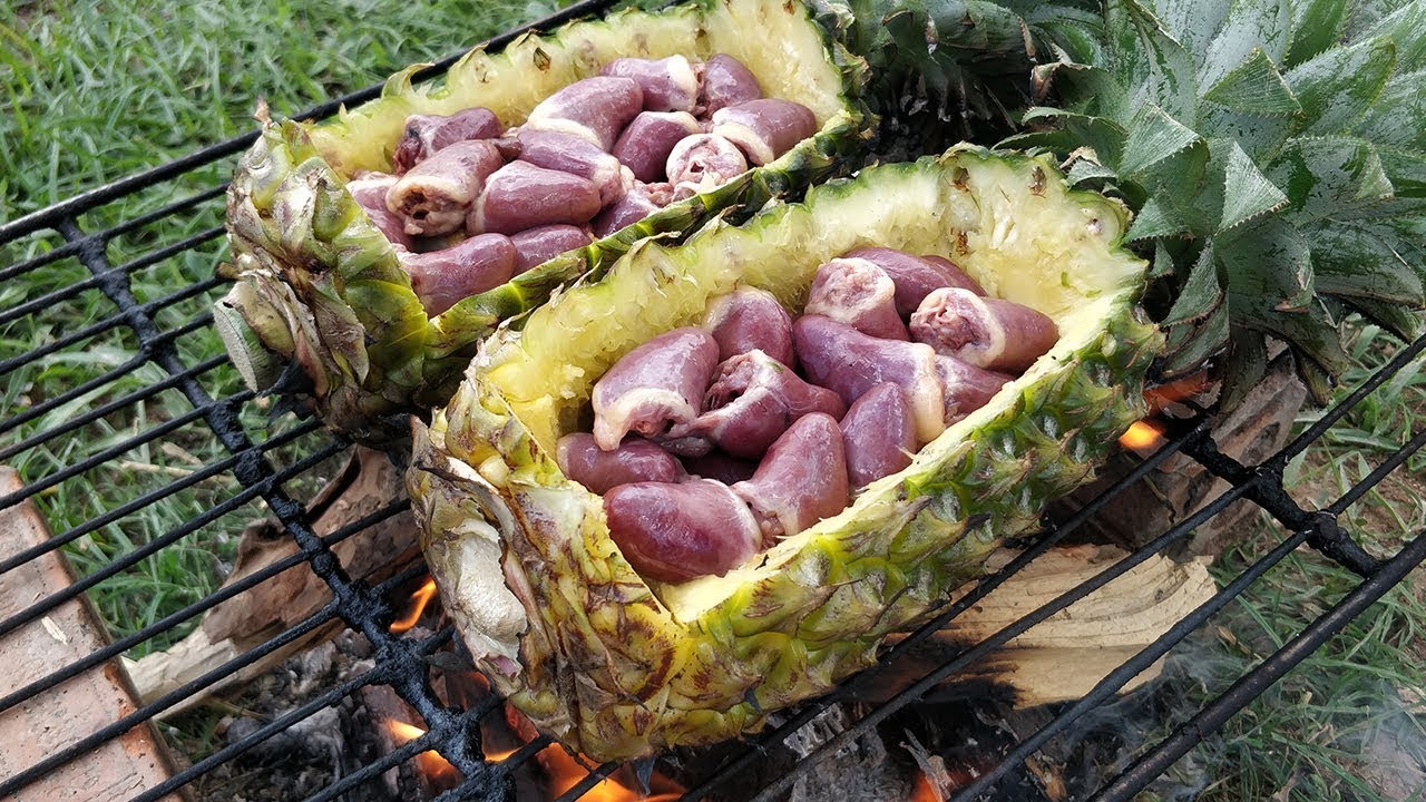 Delicious Duck Heart Boiling in Pineapple / Duck Heart Cooking - YouTube