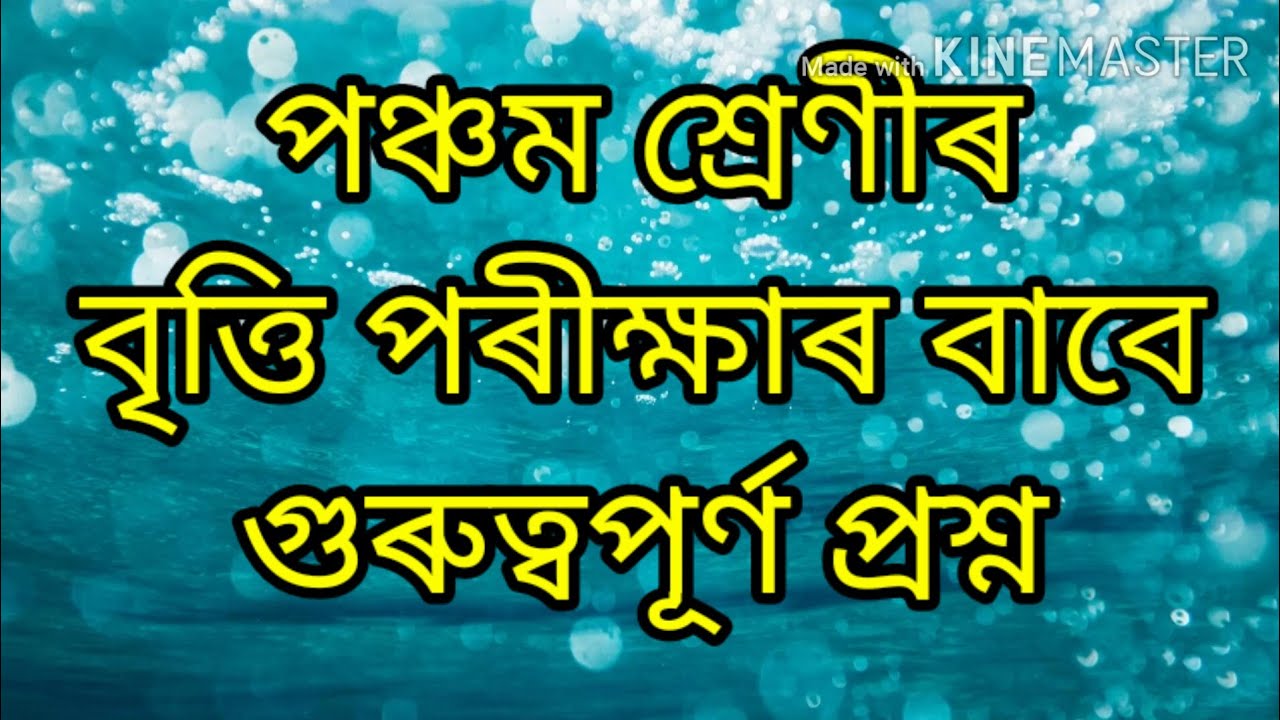 Important GK Questions for Class V CM scholarship Exam - YouTube